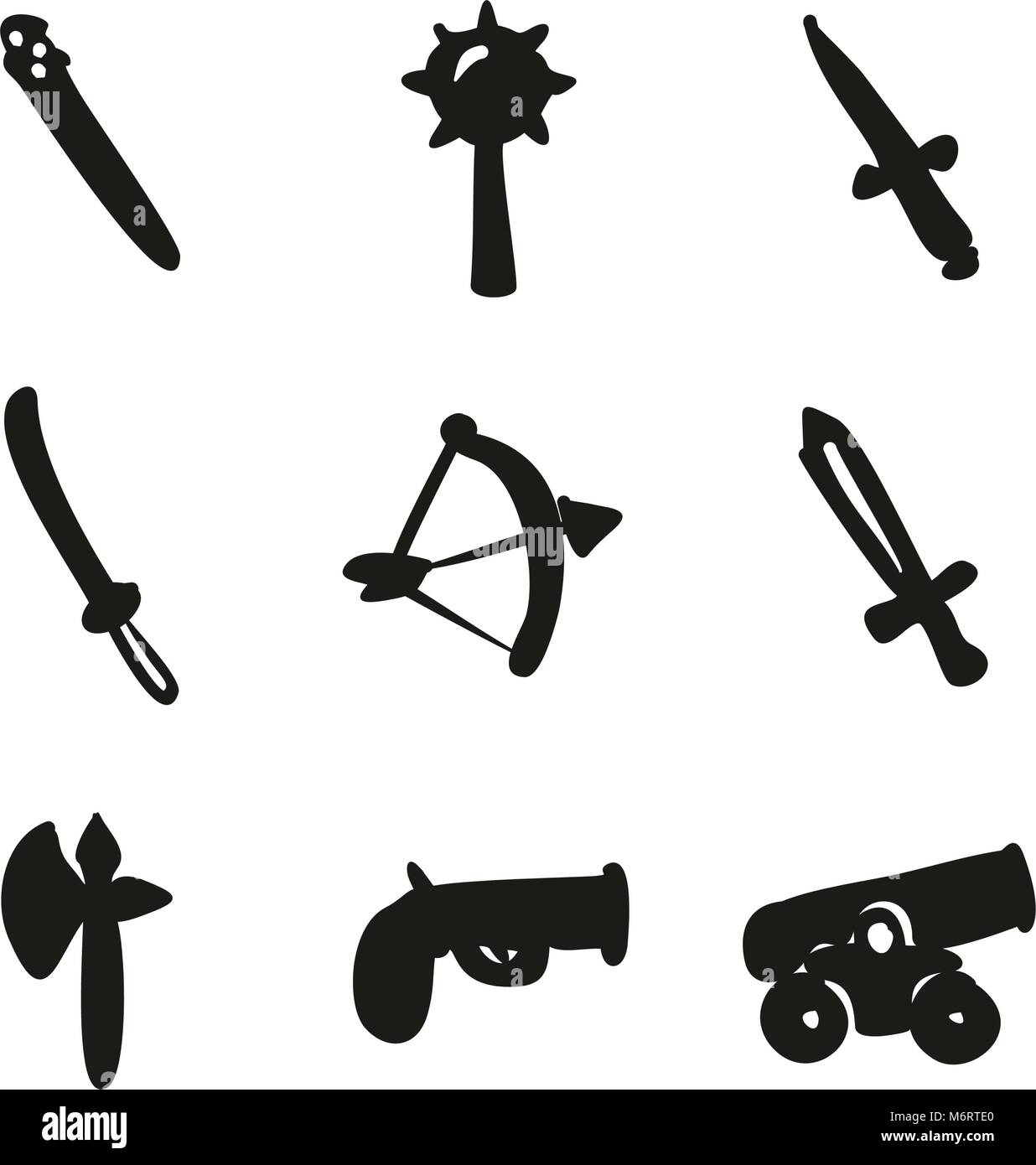 Old Weapons Icons Freehand Fill Stock Vector Image & Art - Alamy