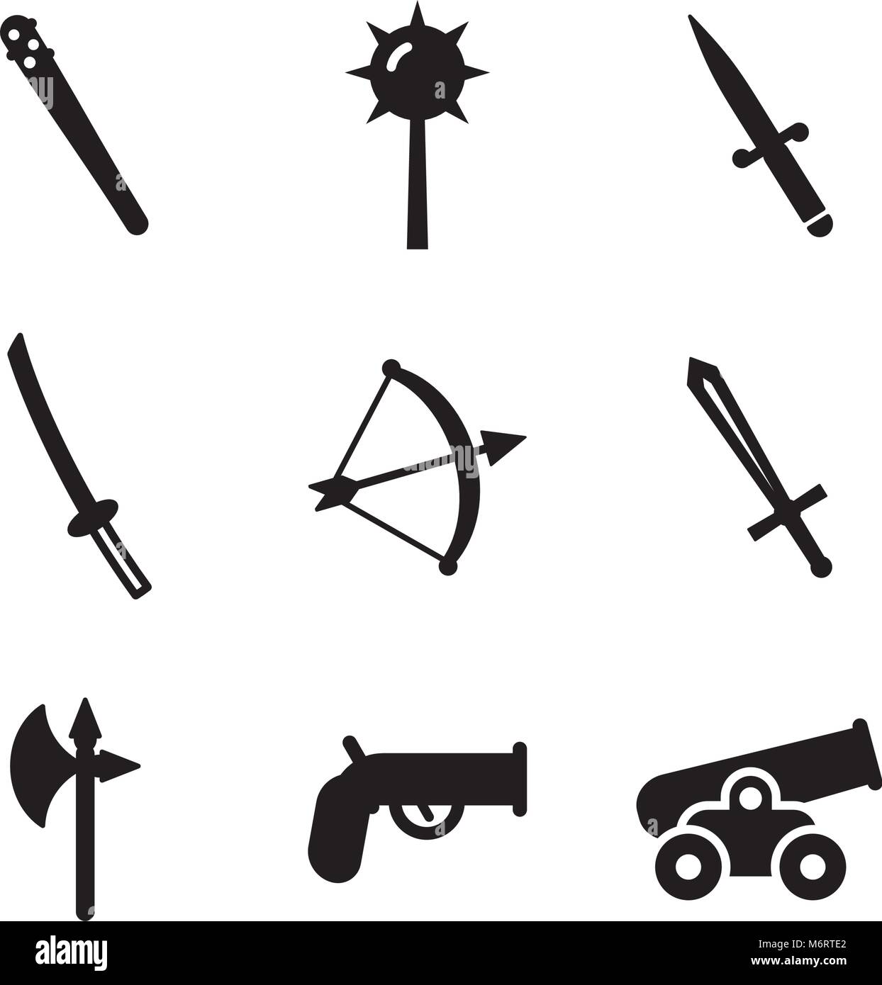 Old Weapons Icons Stock Vector Image & Art - Alamy