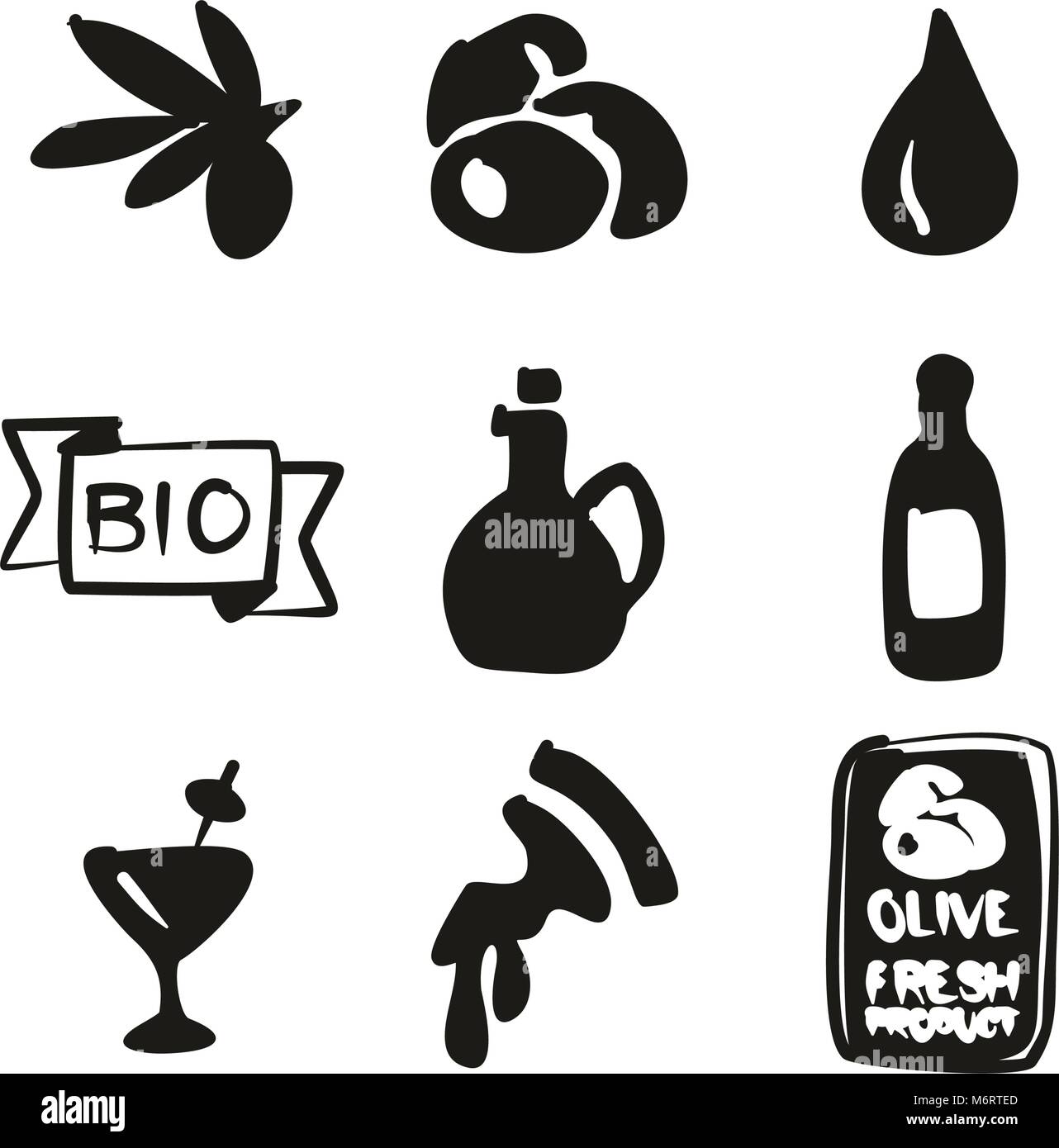 Olive Icons Freehand Fill Stock Vector Image & Art - Alamy