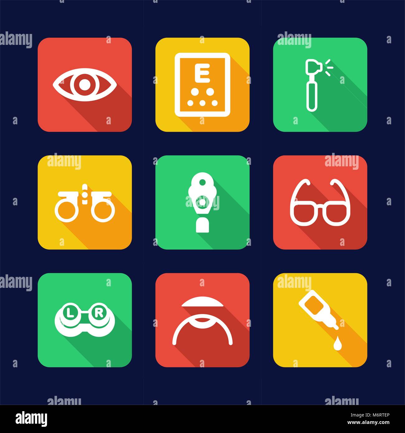Optometry Icons Flat Design Stock Vector Image & Art - Alamy