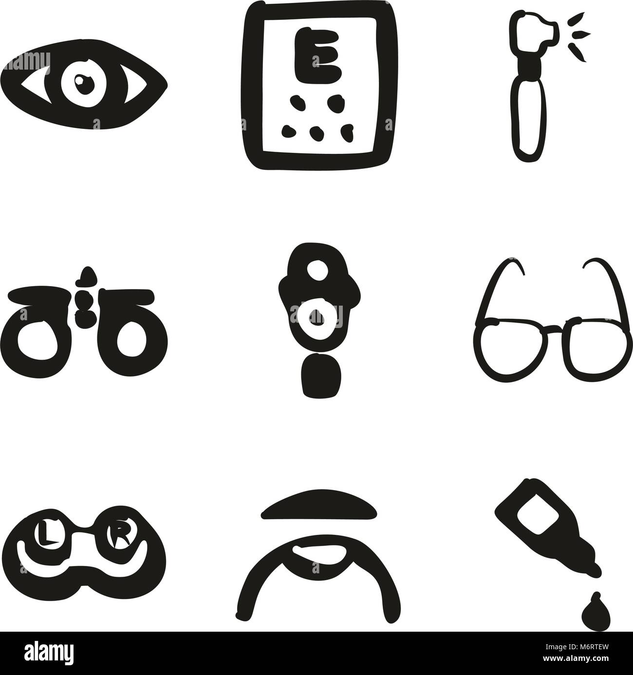 Optometry Icons Freehand Fill Stock Vector Image & Art - Alamy