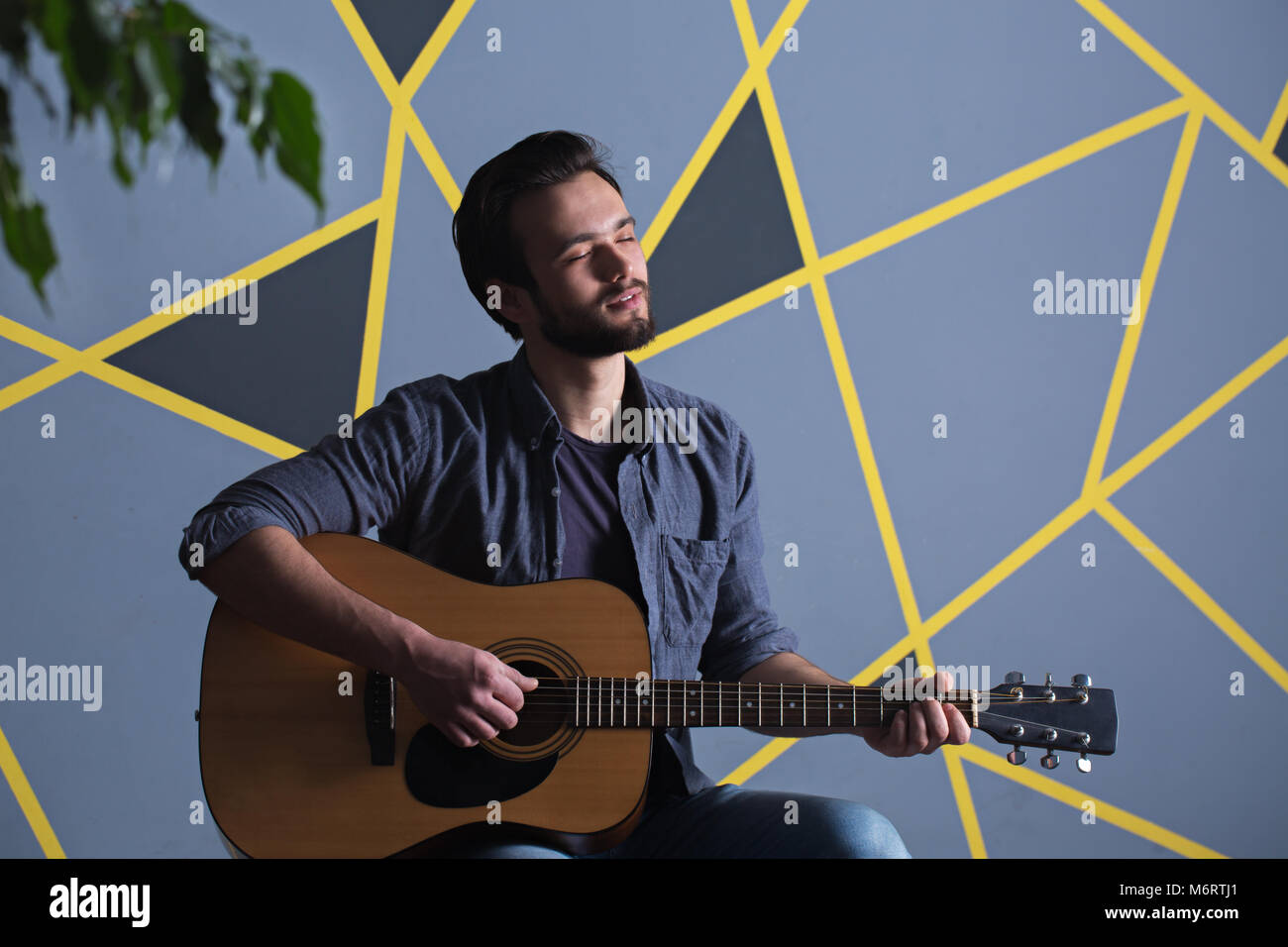 The man is singing a song Stock Photo - Alamy