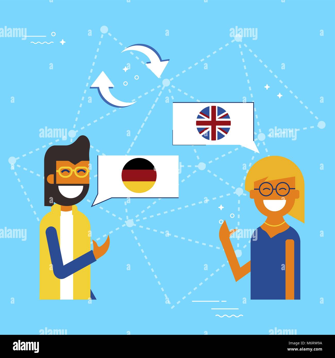 German friends chat Stock Vector Images - Alamy