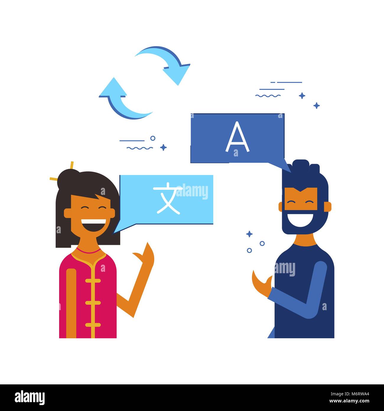 Social media international communication translation concept ...