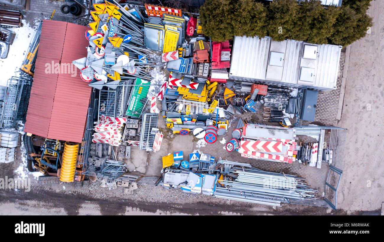 European traffic signs collection. Signs of danger. Mandatory signs ...