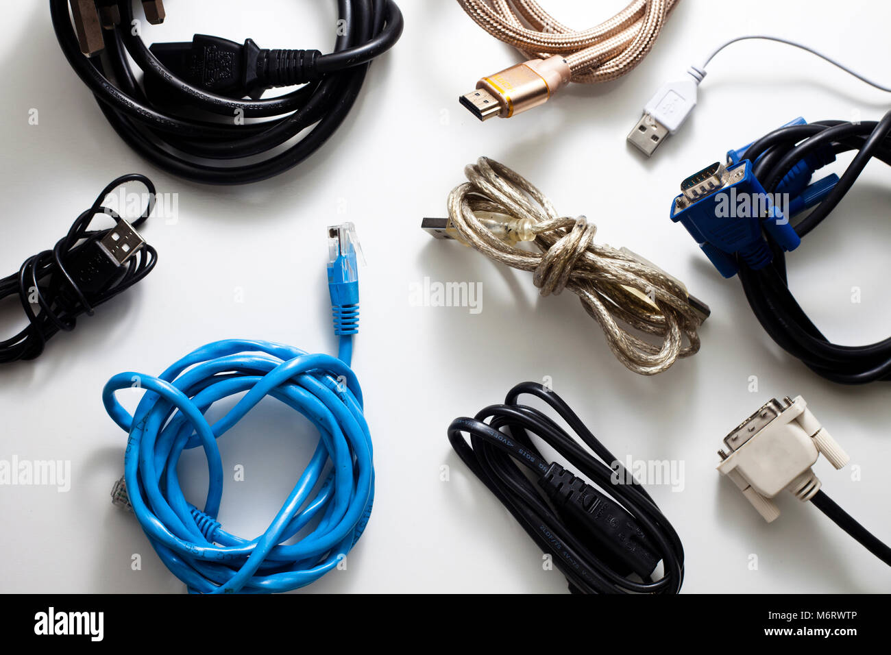 Office with socket and cables hi-res stock photography and images - Alamy