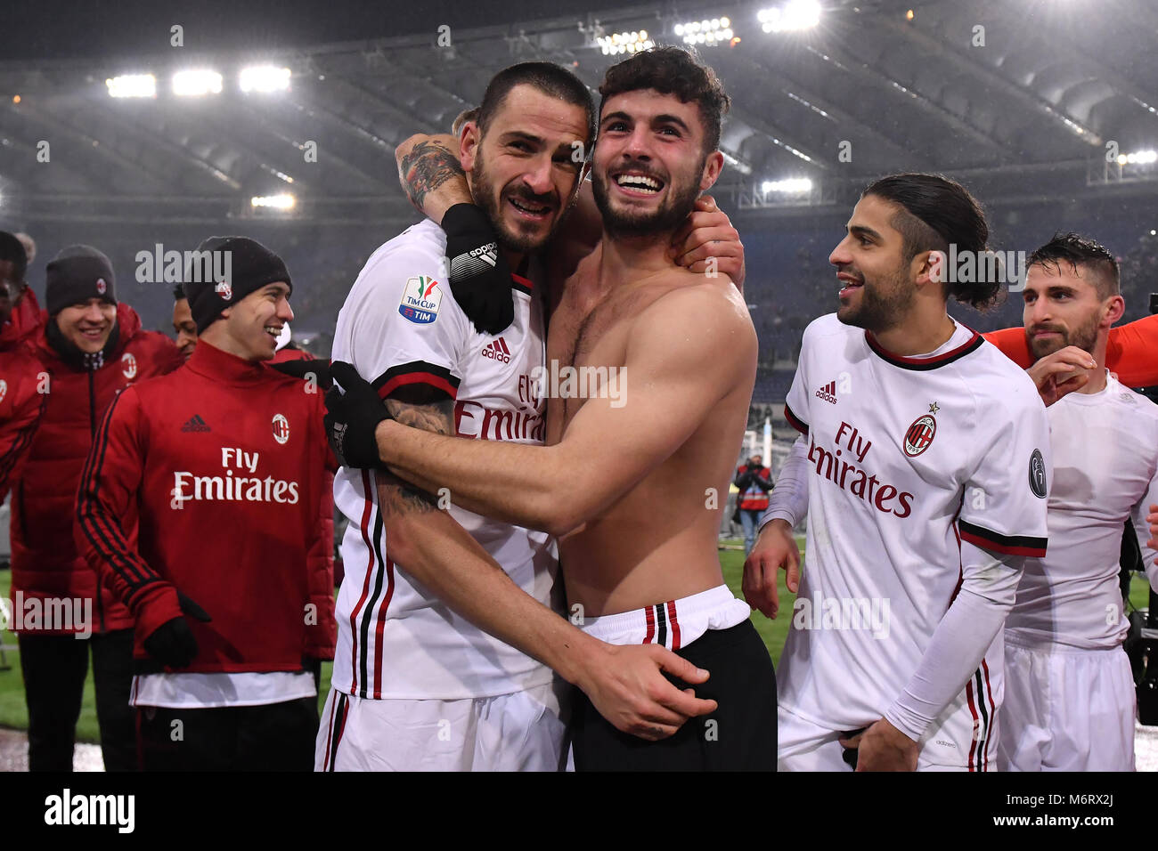 Celebration Esultanza Milan Leonardo Bonucci, Patrick Cutrone Roma 28 ...