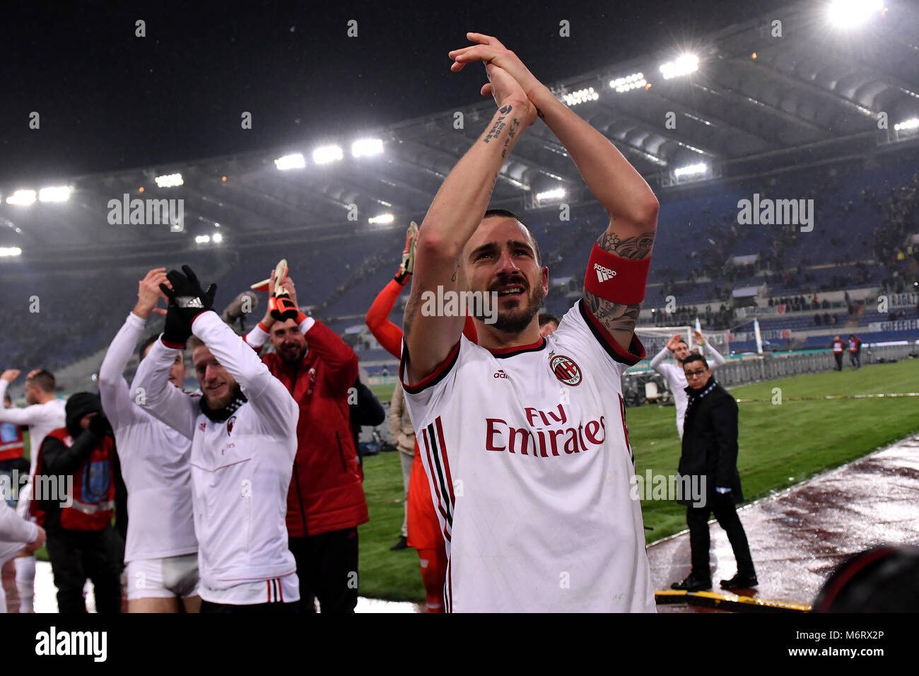 Celebration Esultanza Milan Leonardo Bonucci Roma 28-02-2018 Stadio ...