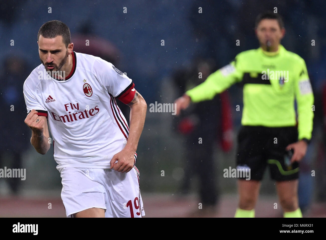 Esultanza Gol rigore Leonardo Bonucci Milan celebration Roma 28-02-2018 ...