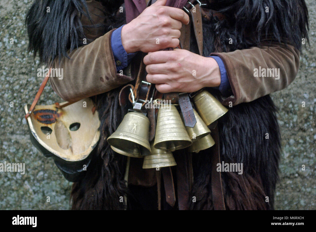 Mamoiada, Sardinia. Mammuthones traditional carnival Stock Photo - Alamy
