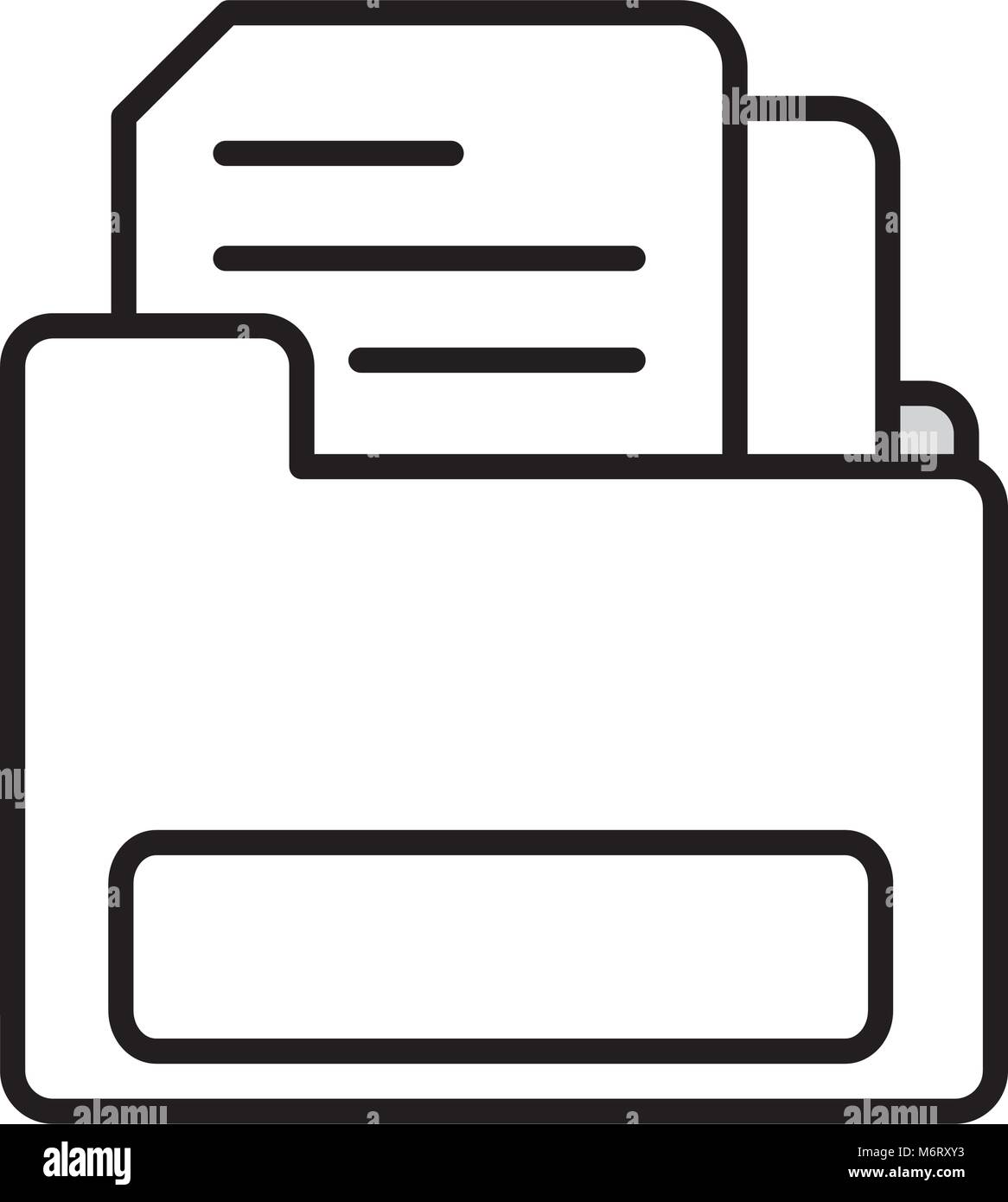 line file folder with document information paper vector illusttration ...