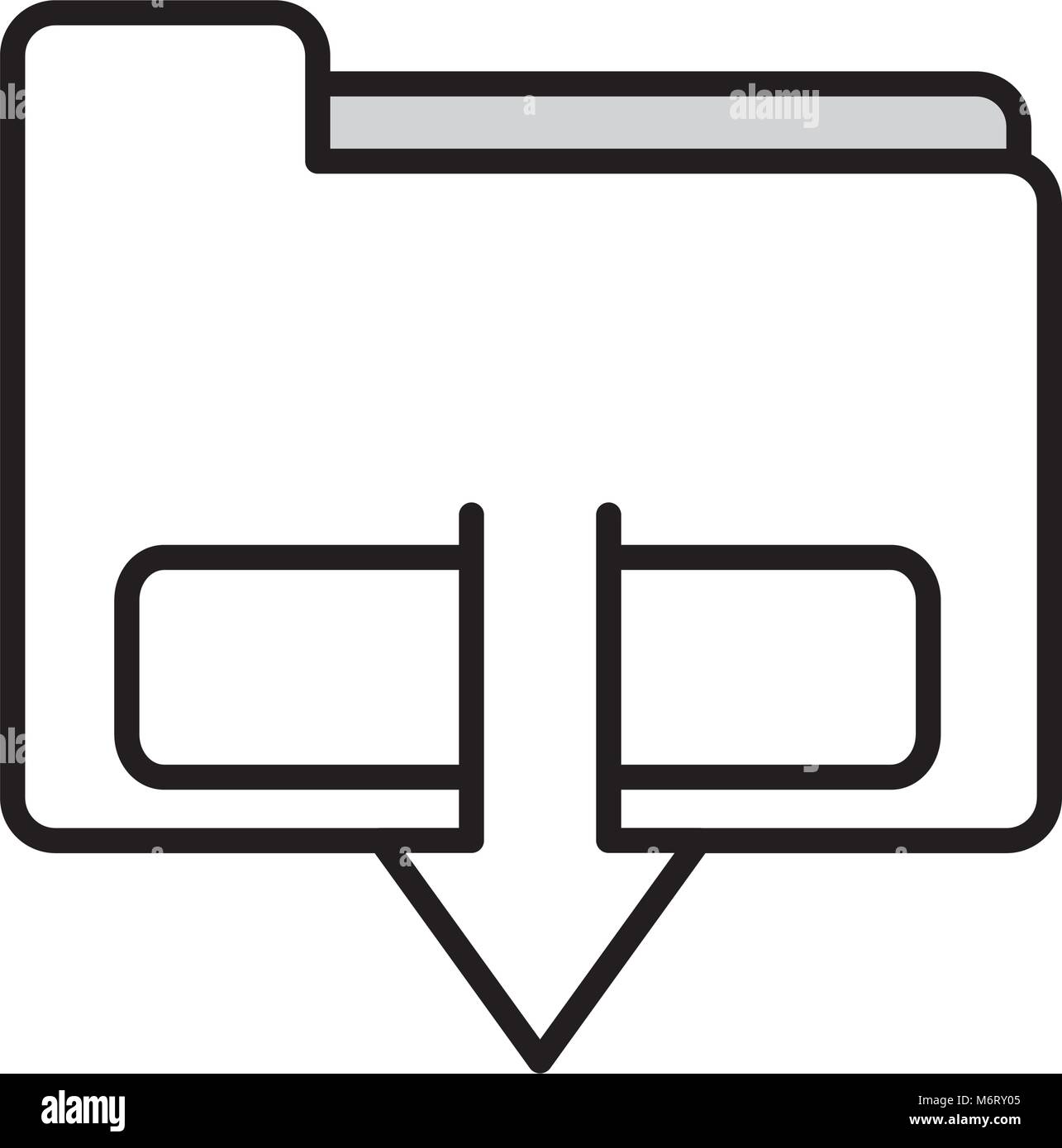 line file folder downloading data information vector illustration Stock ...