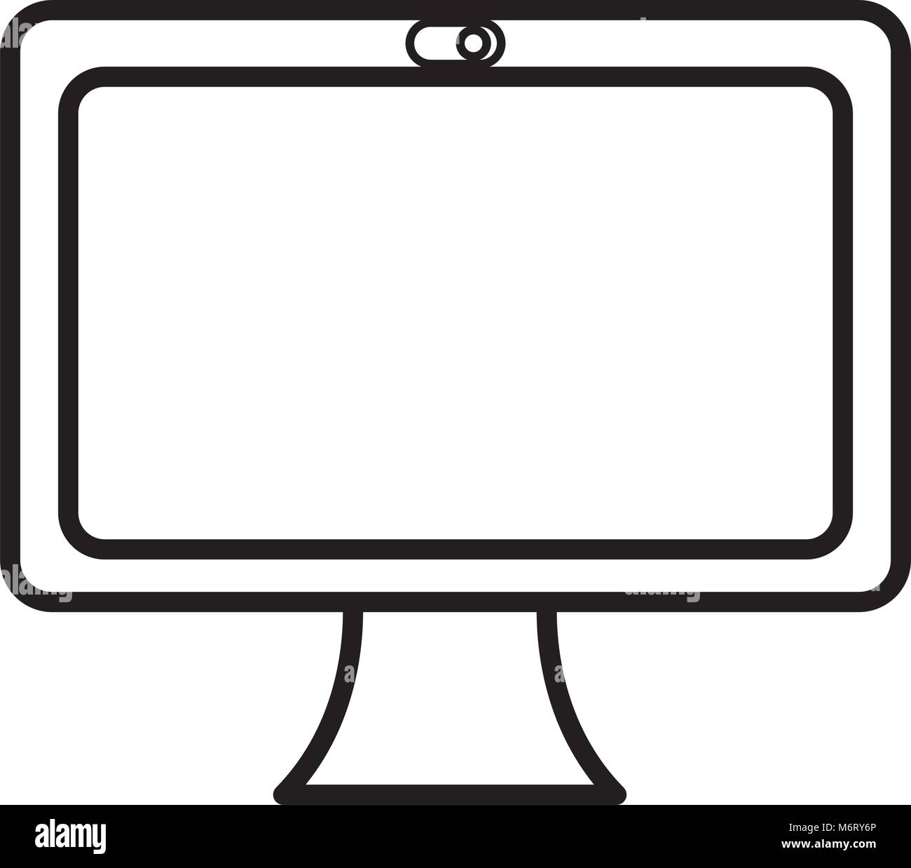 line electronic screen computer technology object vector illustration ...