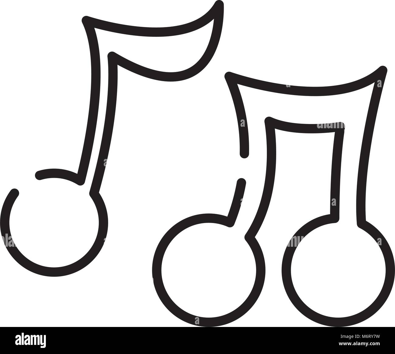 line music notes tone with sound rhythm vector illustration Stock ...