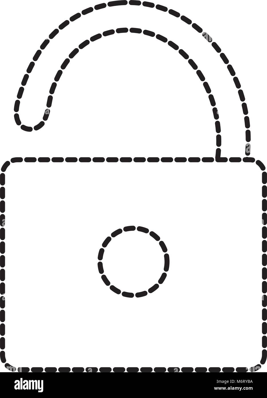 Dotted Shape Open Padlock To Security And Protect Symbol Vector Illustration Stock Vector Image