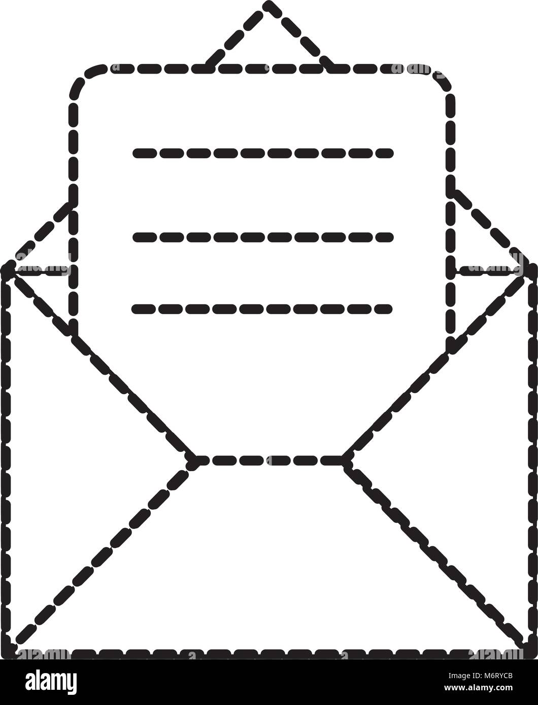 dotted shape e-mail letter message with document information vector ...