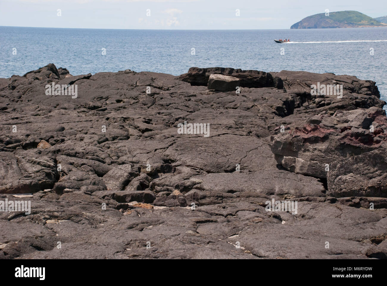Solid lava, volcanic landscape at Pico island, Azores Stock Photo - Alamy