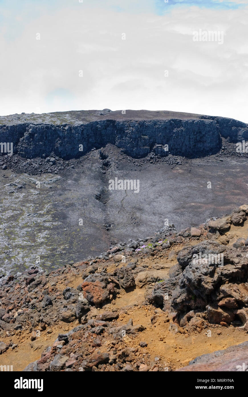 View from Pico mountain over its volcanic crater, Pico island, Azores ...