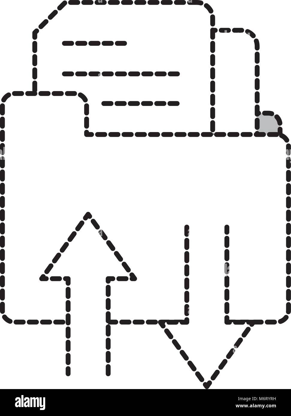 dotted shape file folder with loading documents information vector ...