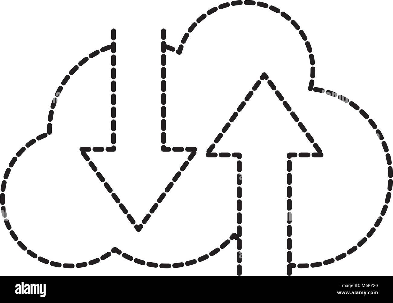 dotted shape cloud data loading and downloading server vector ...
