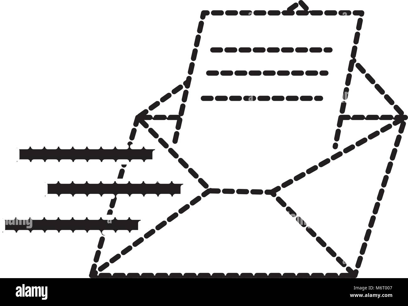 dotted shape letter e-mail message text style vector illustration Stock ...