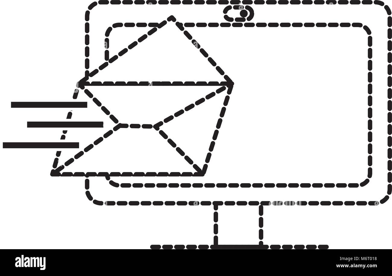 dotted shape computer technology with e-mail letter message vector ...