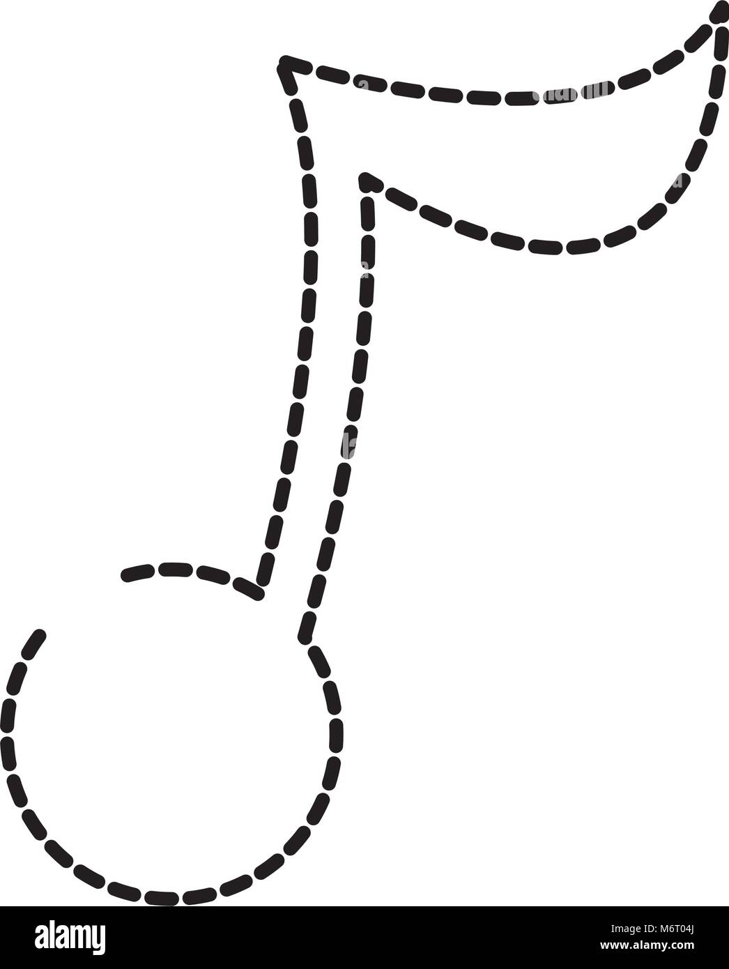 dotted shape music note sign to sound rhythm vector illustration Stock ...
