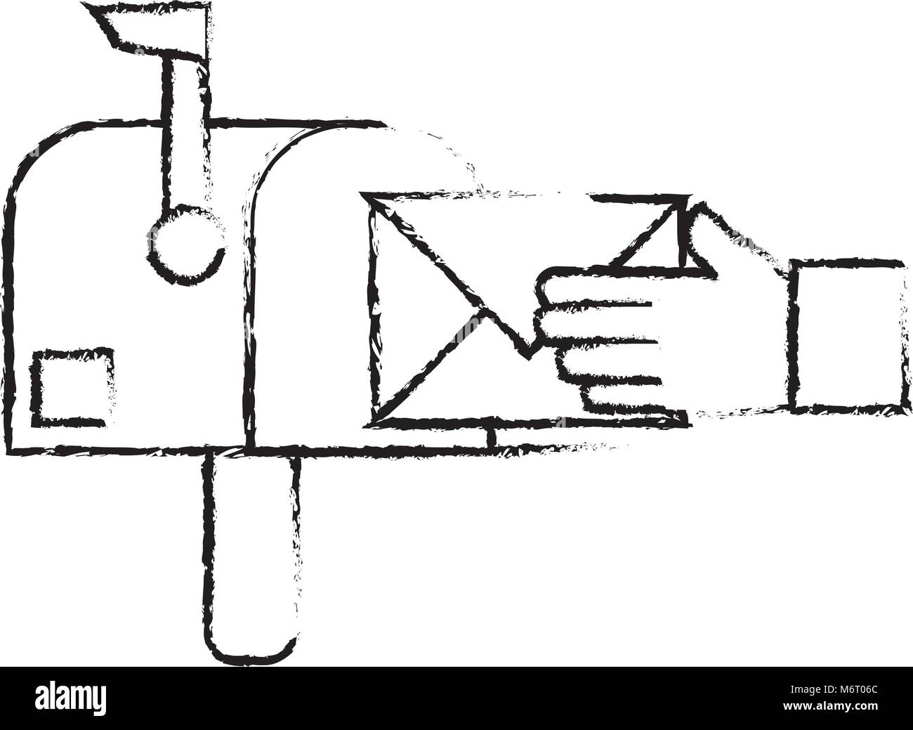 Mailbox letter hand Black and White Stock Photos & Images - Alamy