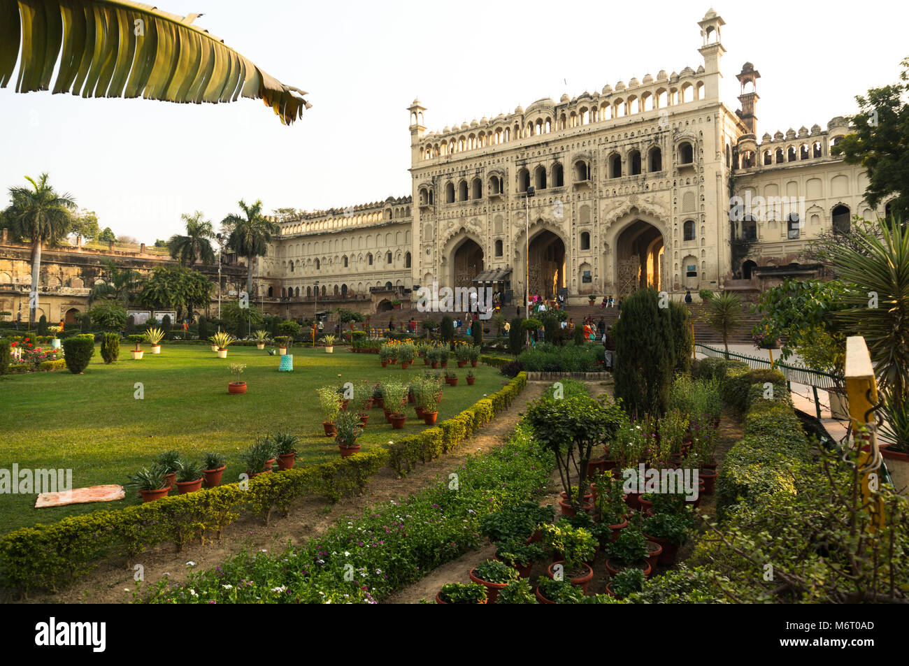 Lucknow, India: 3rd Feb 2018: Entrance gate and gardens to the bara ...