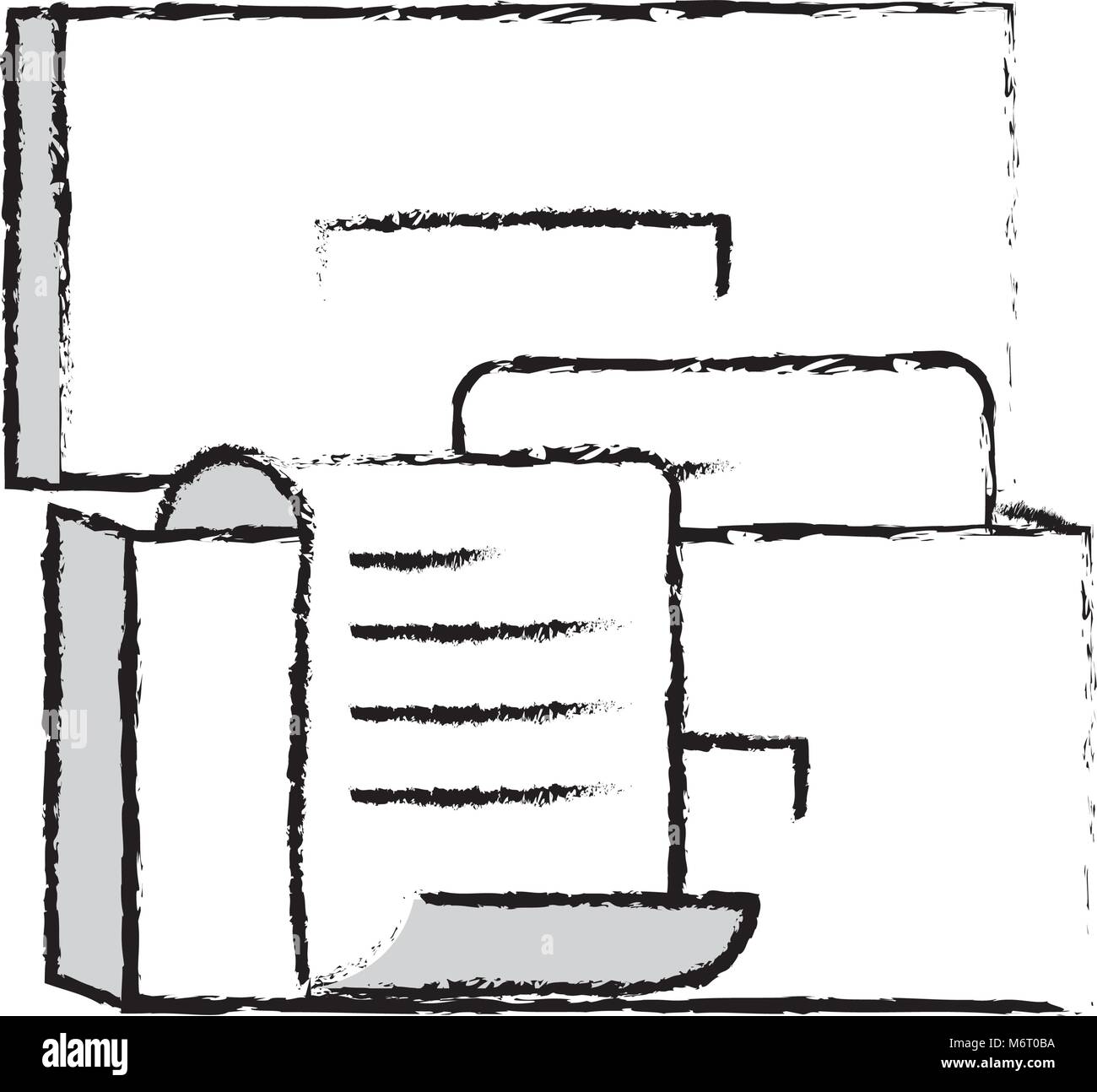 grunge folder file to archive document paper vector illustration Stock ...