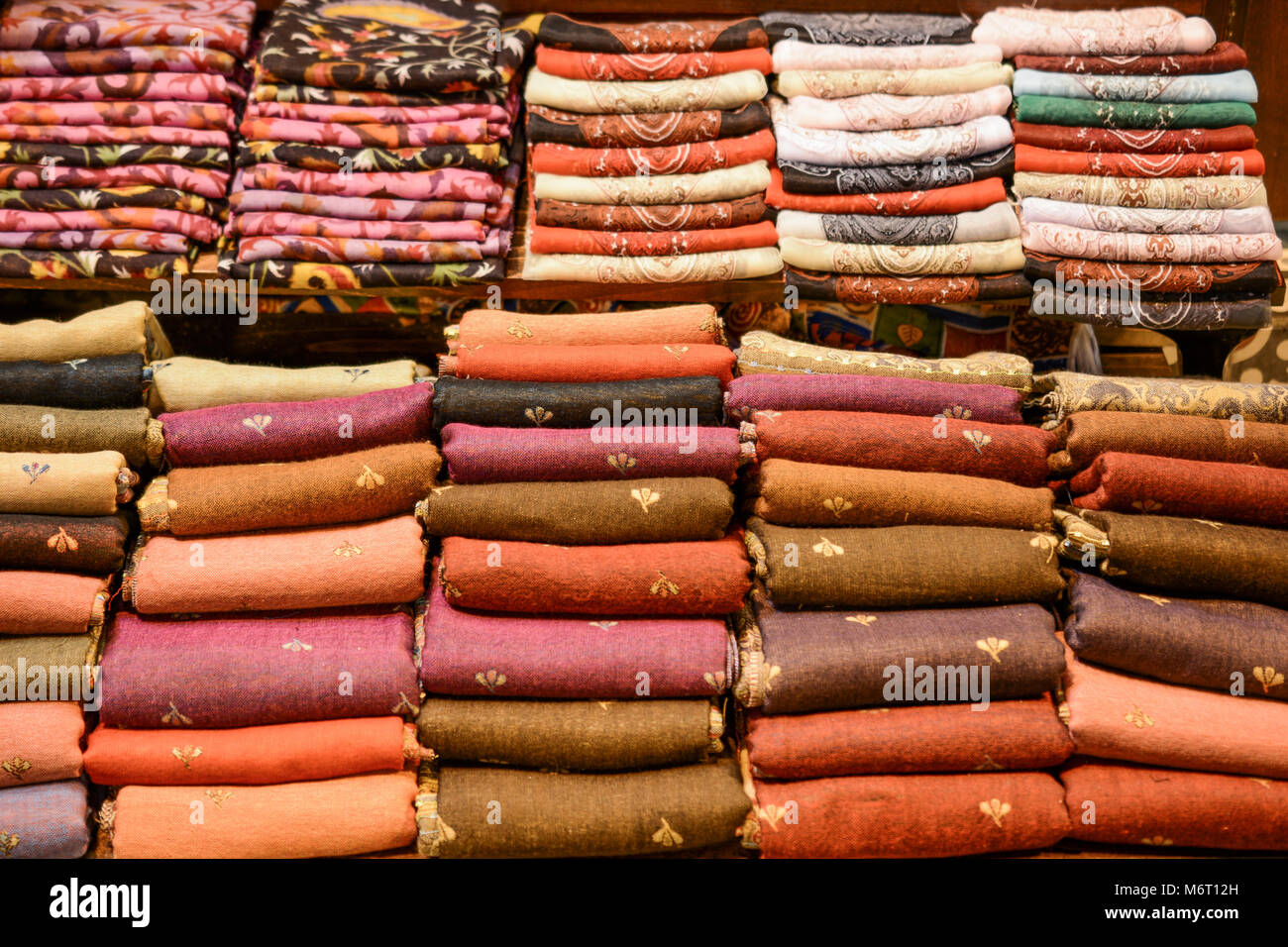 Examples of colorful fabric of various color and type Stock Photo - Alamy