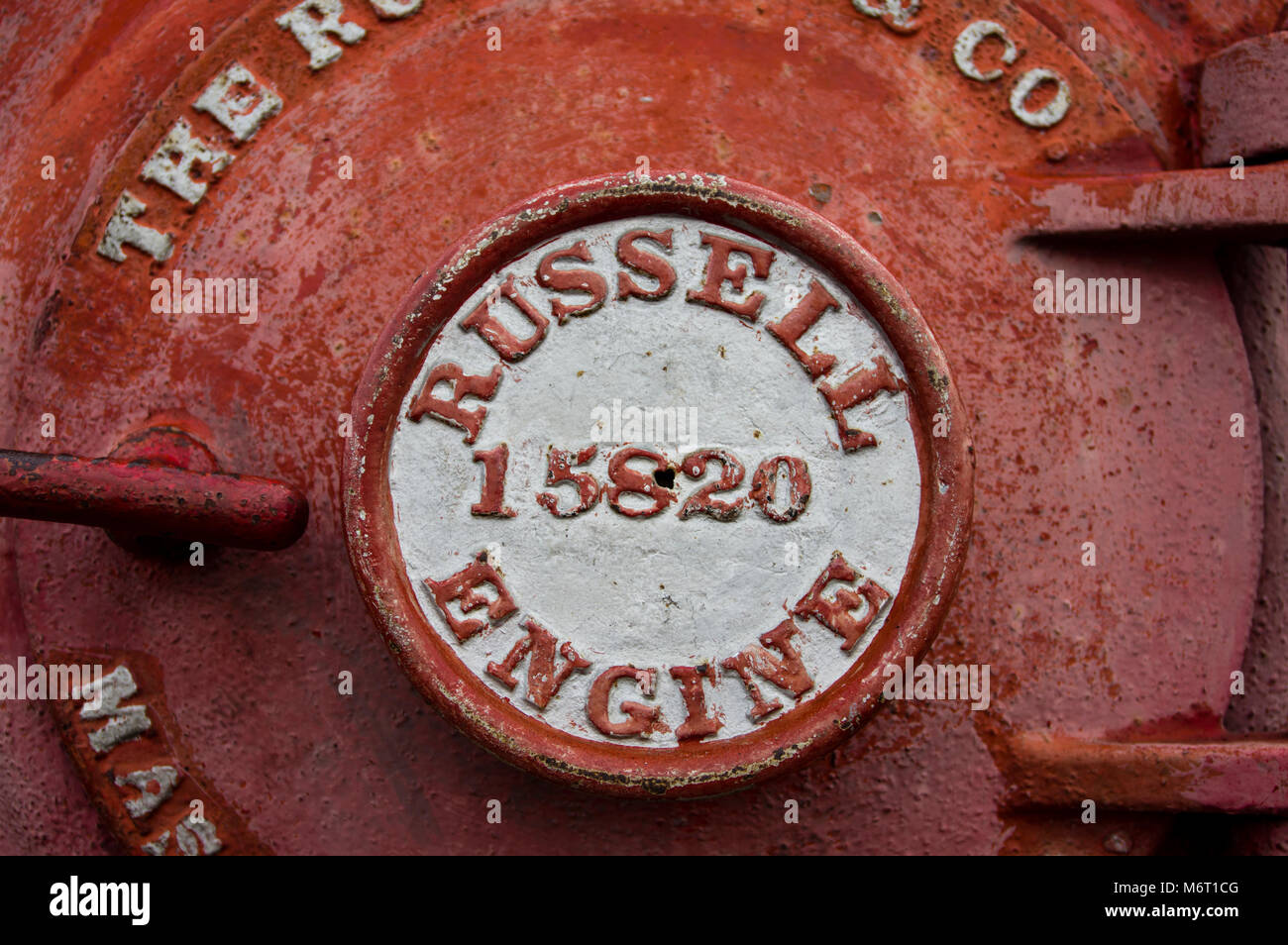 Antique Russel Steam Engine details Stock Photo - Alamy