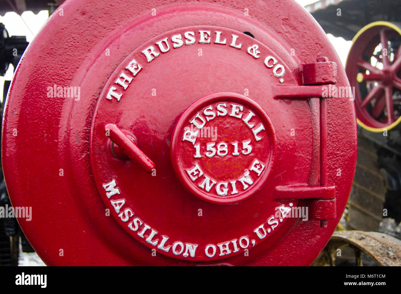 Antique Russel Steam Engine details Stock Photo - Alamy