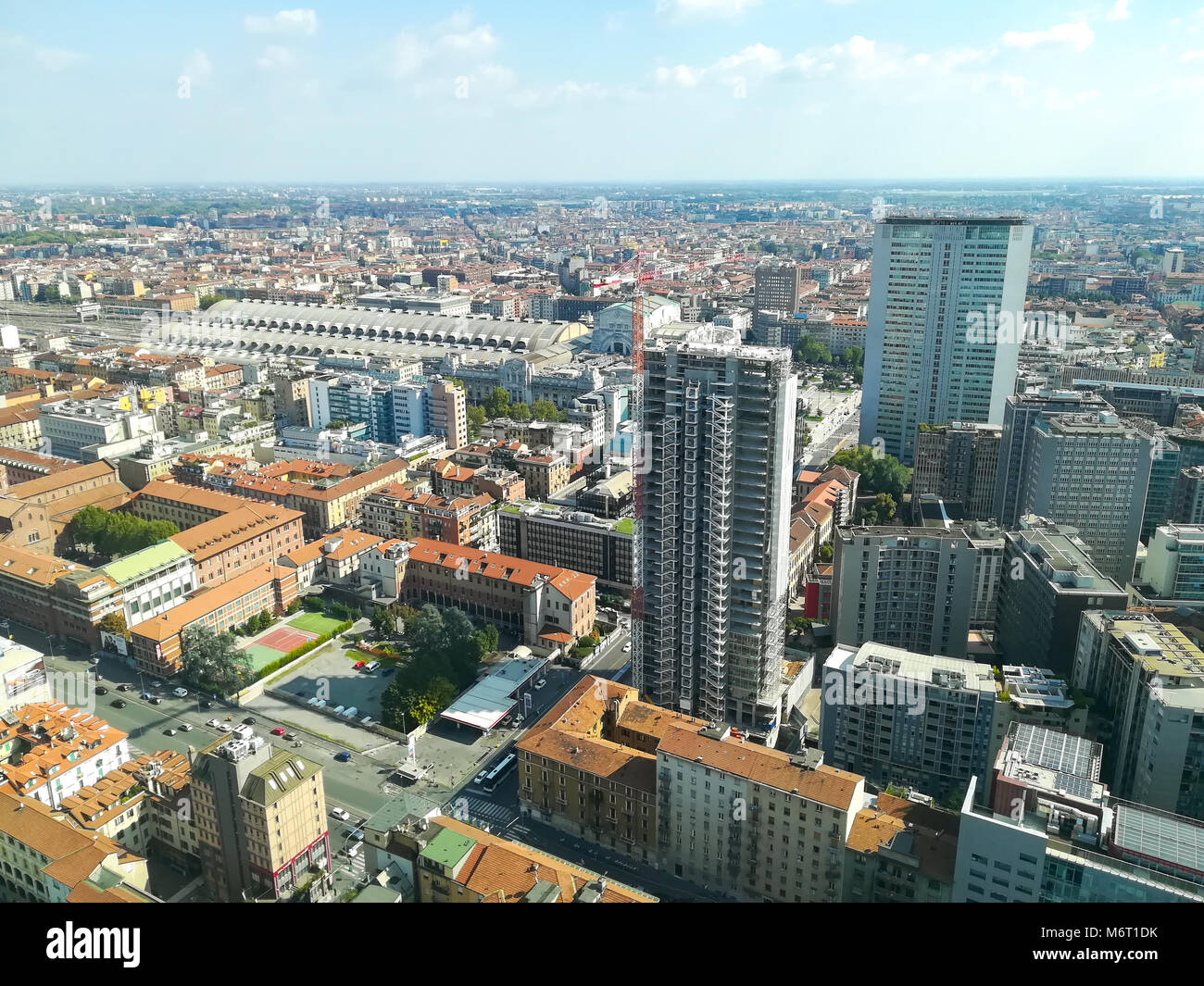 Milan aerial view. Milano city, Italy. Modern buildings view Stock ...