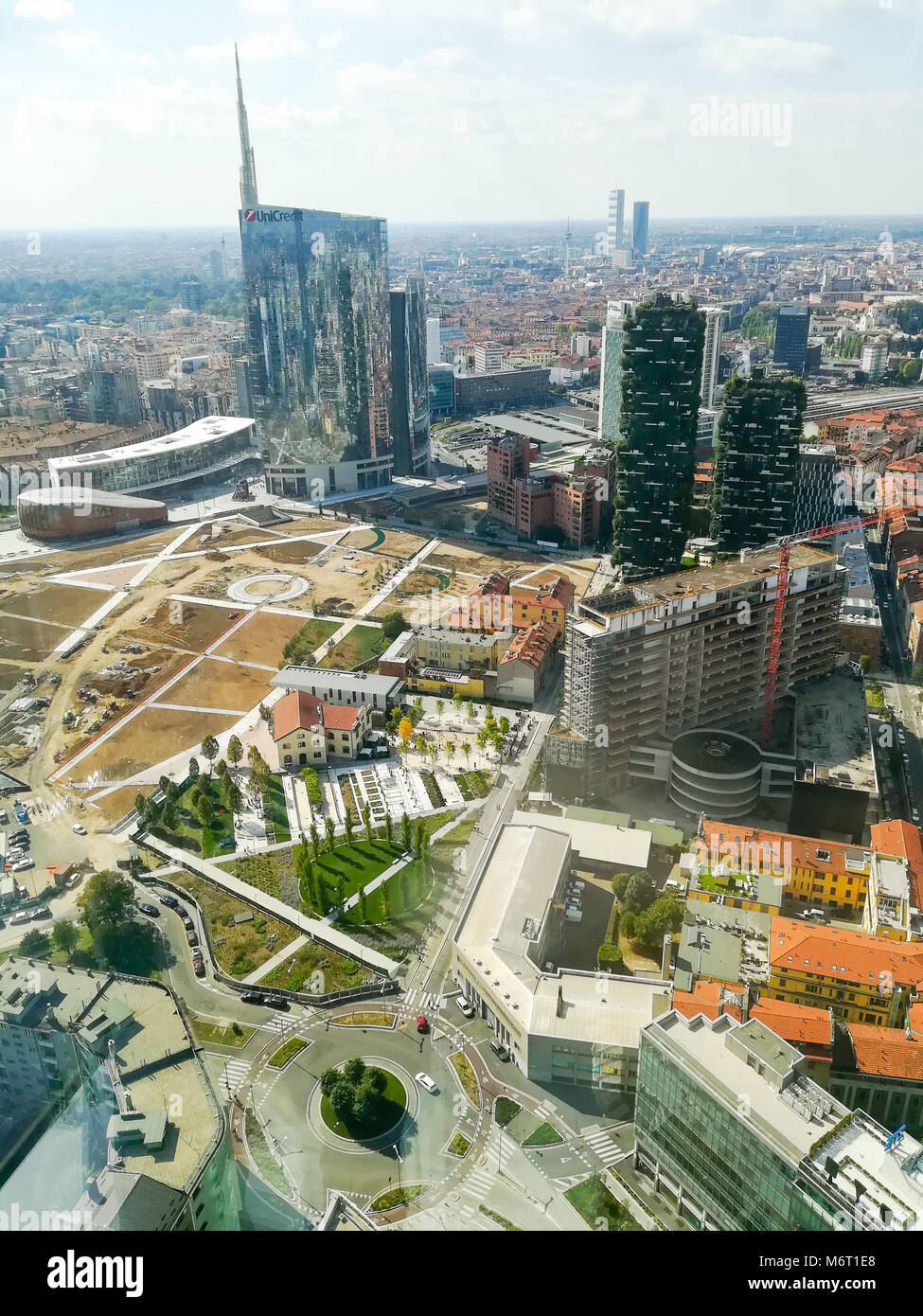 Milan aerial view. Milano city, Italy. Modern buildings view Stock ...