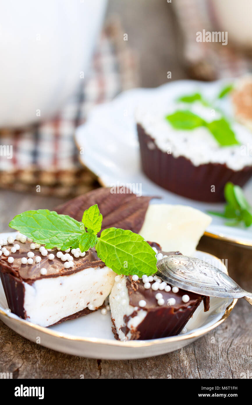 Homemadechocolate candies with sweet cheese cream Stock Photo - Alamy