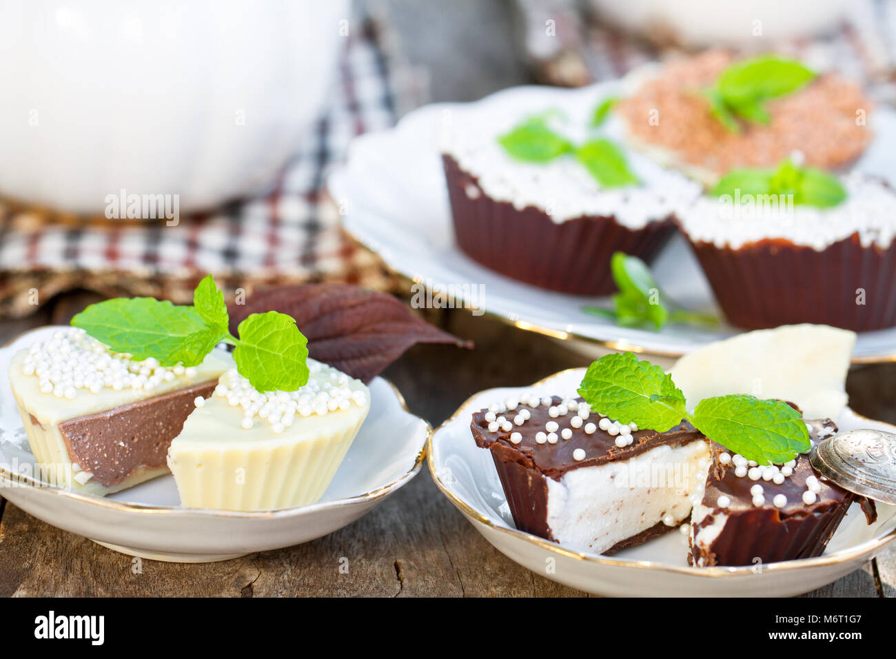 Homemadechocolate candies with sweet cheese cream Stock Photo - Alamy