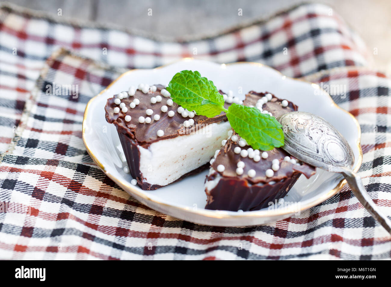 Homemadechocolate candies with sweet cheese cream Stock Photo - Alamy