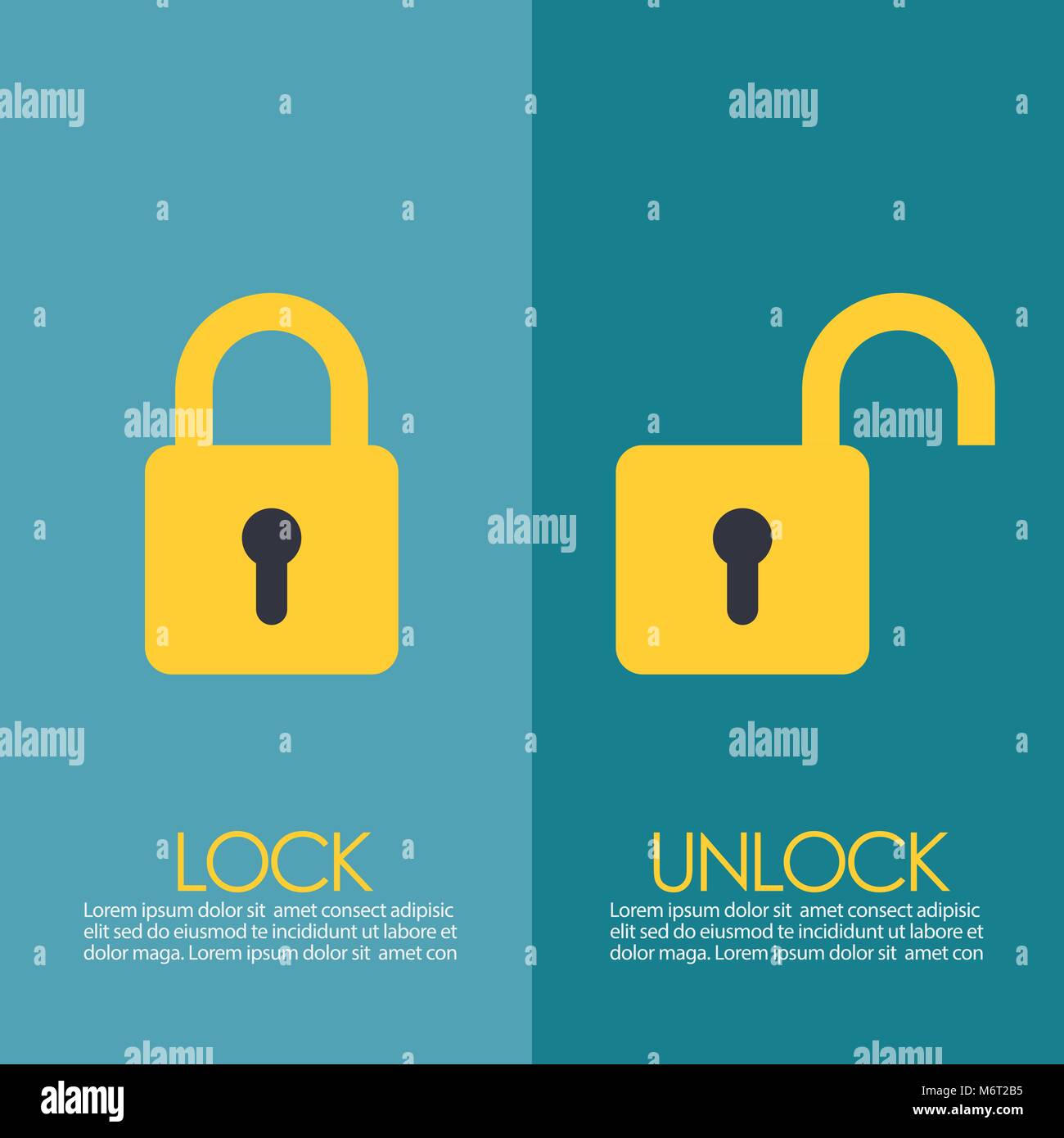lock and unlock infographic. Vector Illustration Stock Vector Image ...