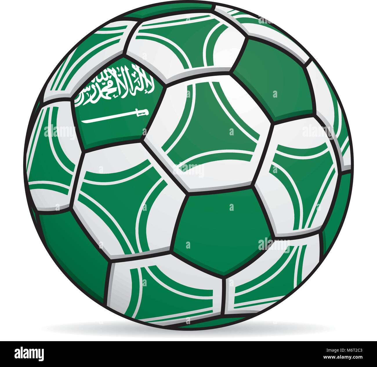 Soccer ball with the colors of the Saudi Arabian flag. Vector image ...