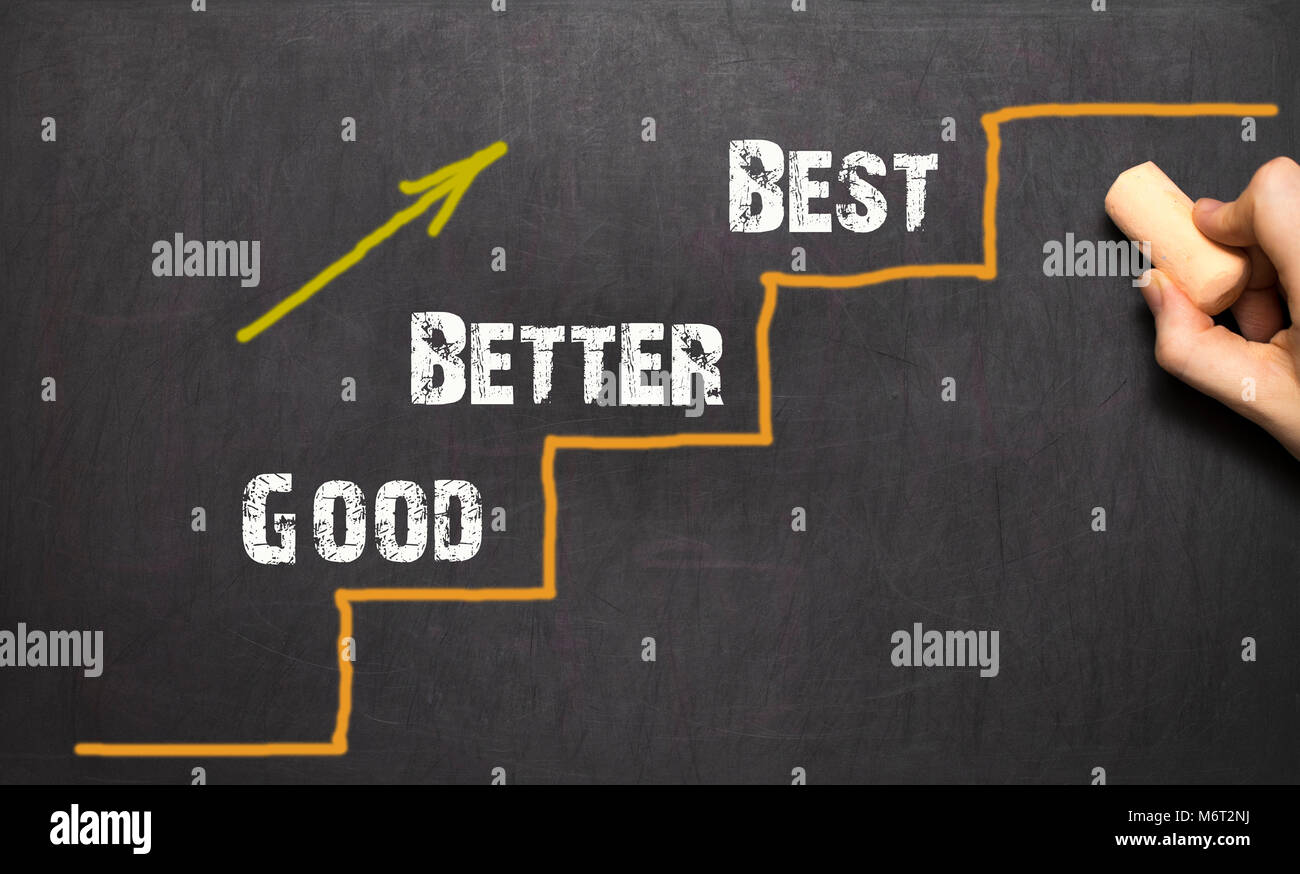 Good - Better - Best. On the black bacground Stock Photo - Alamy