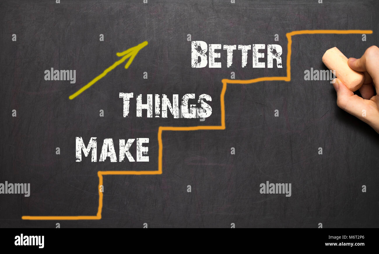 Make things better - Improvement Concept. Black background Stock Photo ...