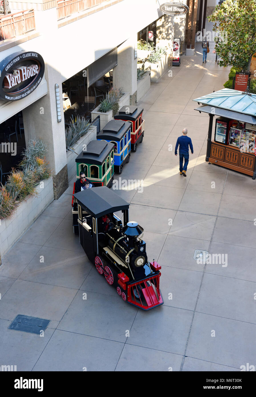 Town Center Mall aerial view with children train that runs through the ...