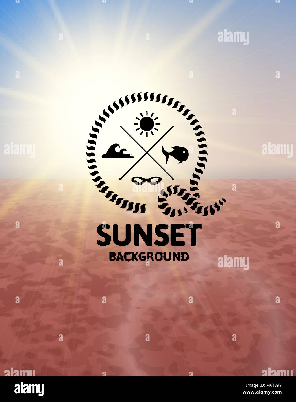 Blue sky sea horizon Stock Vector Images - Alamy