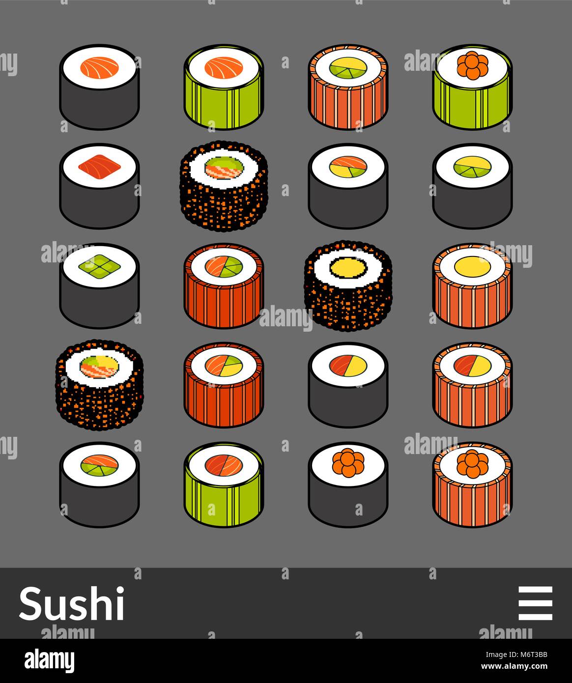 Isometric outline color icons set Stock Vector Image & Art - Alamy