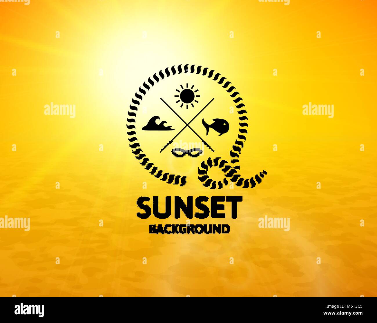 Orange sky water Stock Vector Images - Alamy