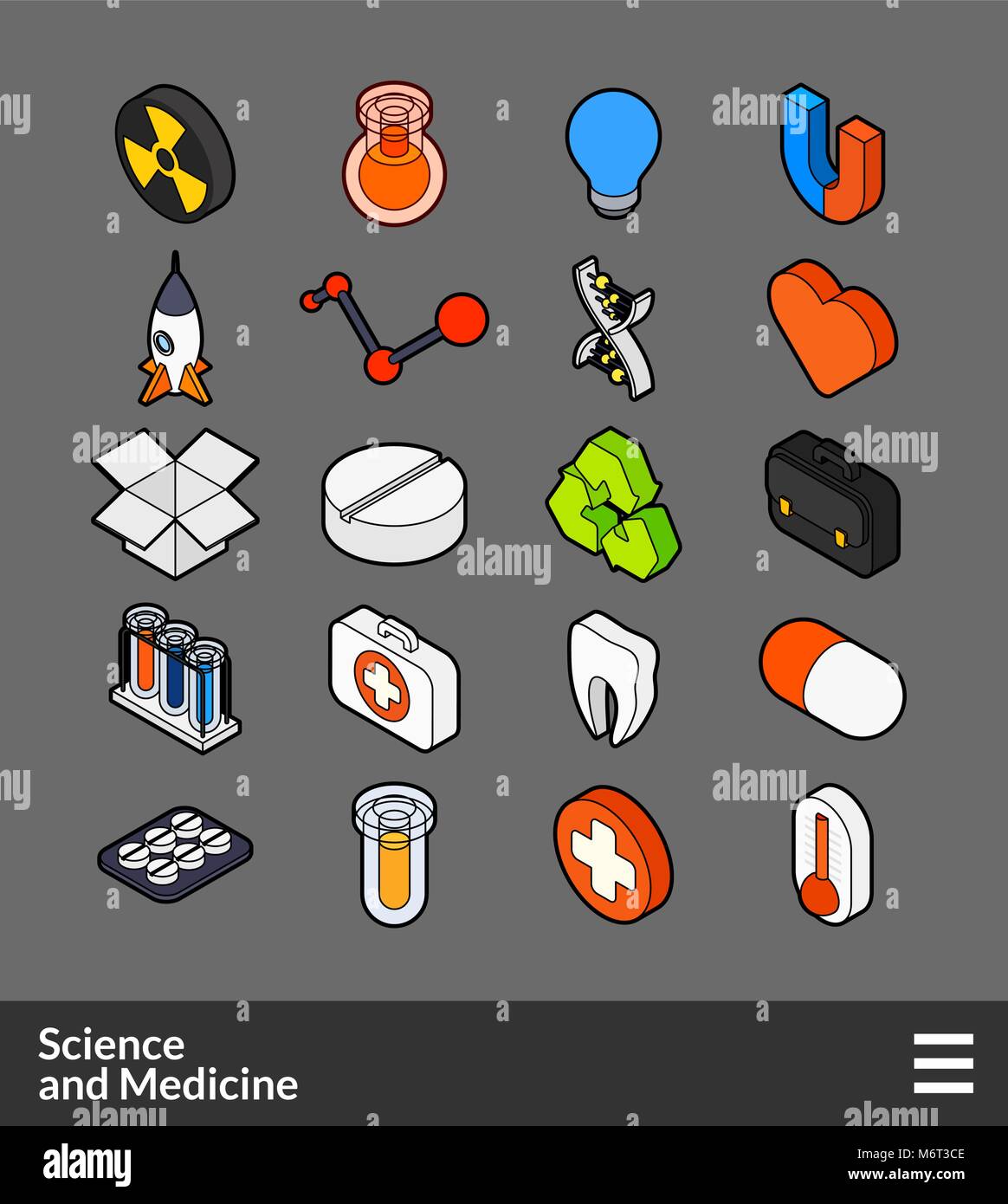 Isometric outline color icons set Stock Vector Image & Art - Alamy