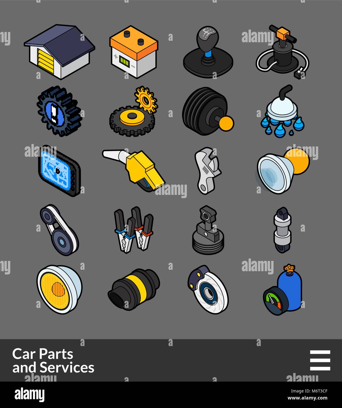 Flat 3d isometric battery Stock Vector Images - Alamy