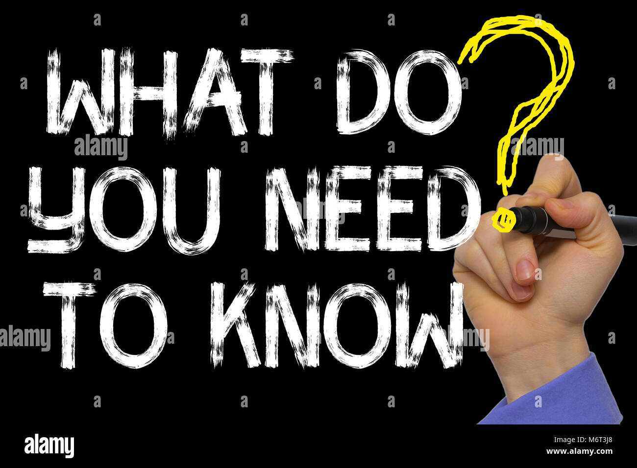 Hand writing the text: What Do You Need to Know Stock Photo - Alamy