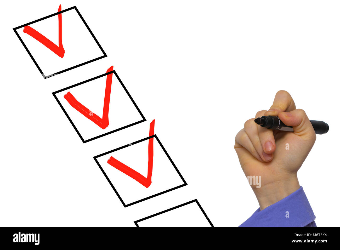 checking list with check sign isolated on white Stock Photo - Alamy